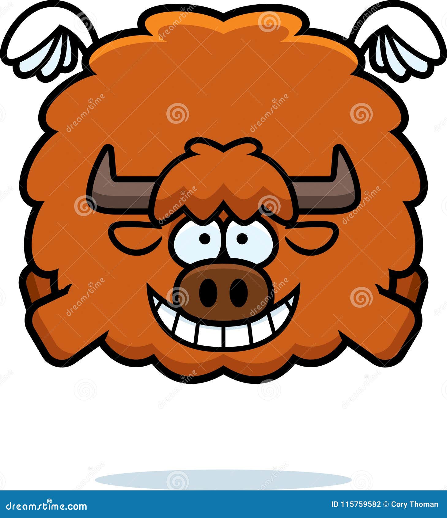 Flying Cartoon Yak stock vector. Illustration of vector - 115759582