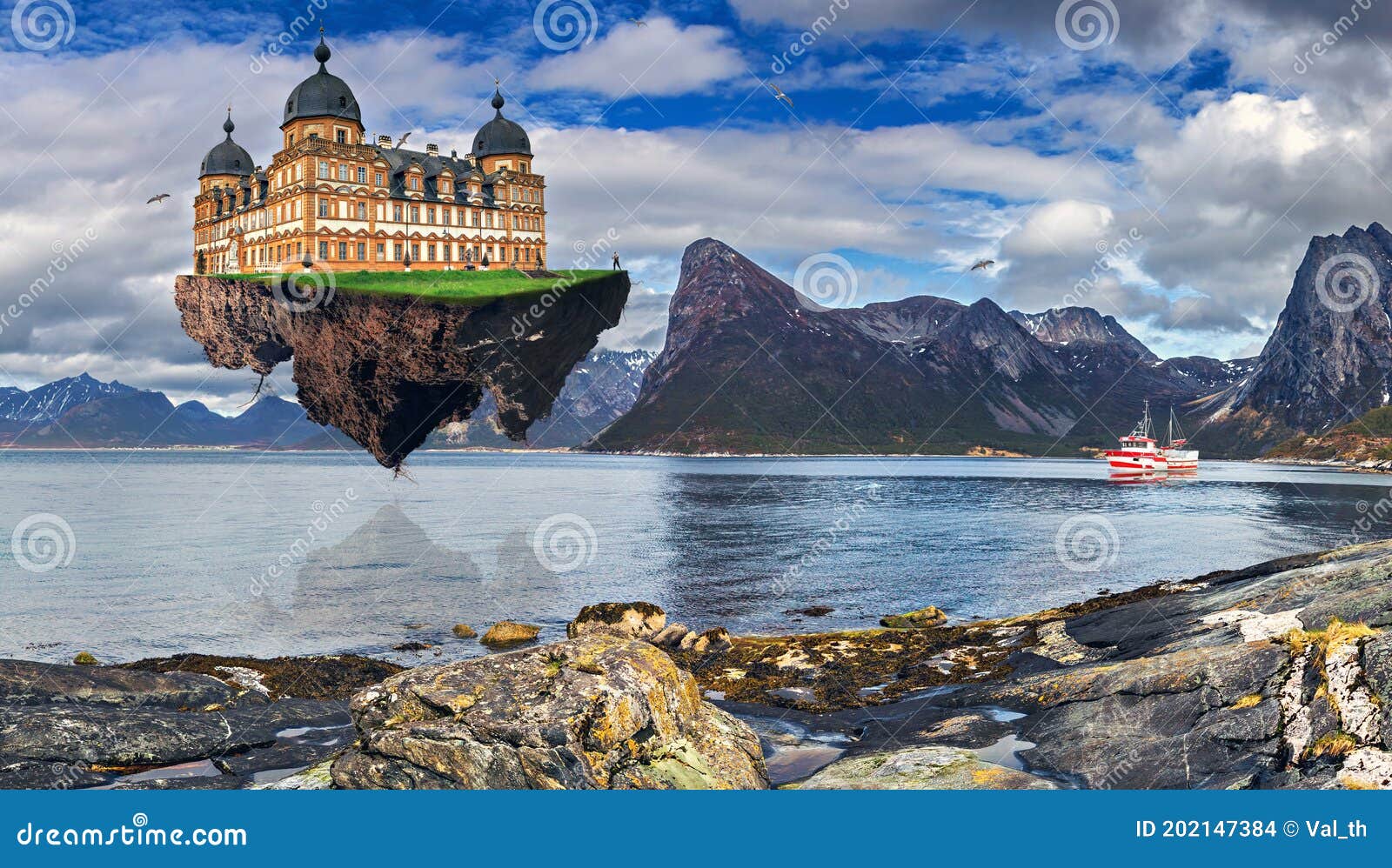 The flying Castle stock photo. Image of palace, castle - 202147384