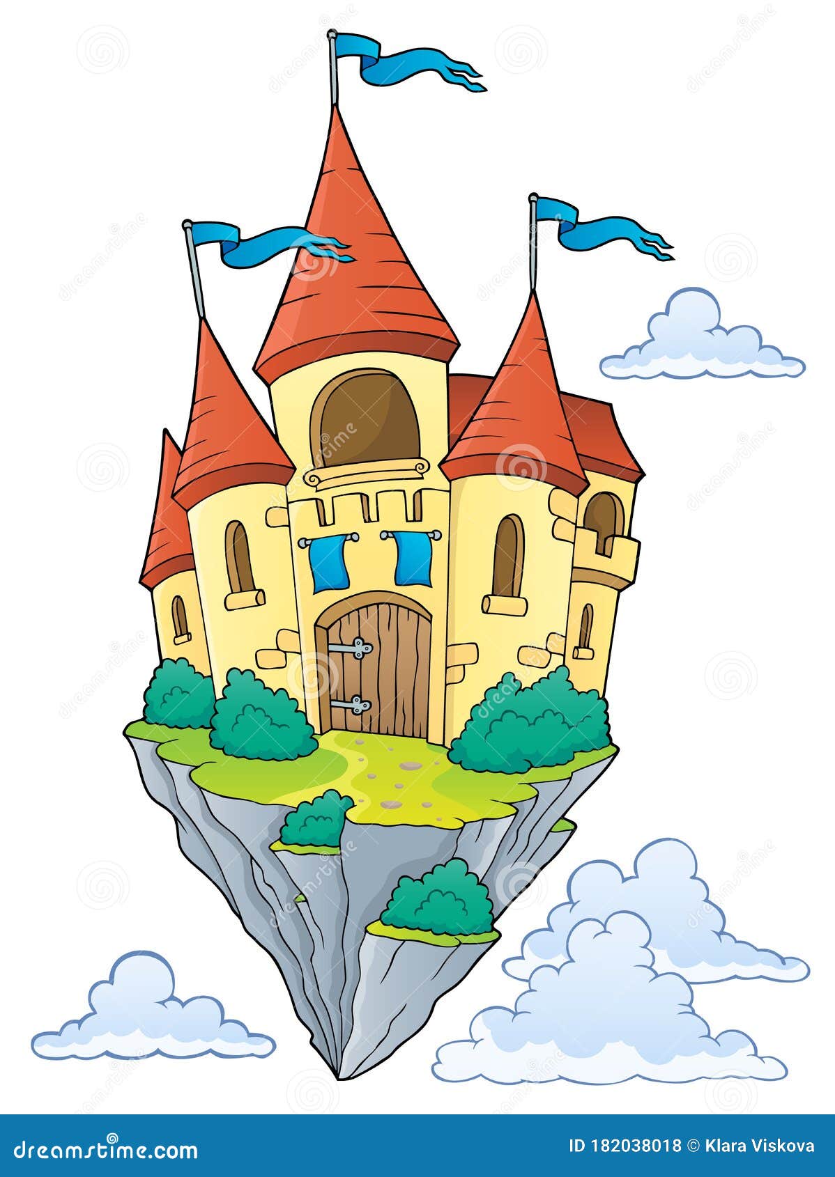 Flying Castle Theme Image 1 Stock Vector - Illustration of midair ...