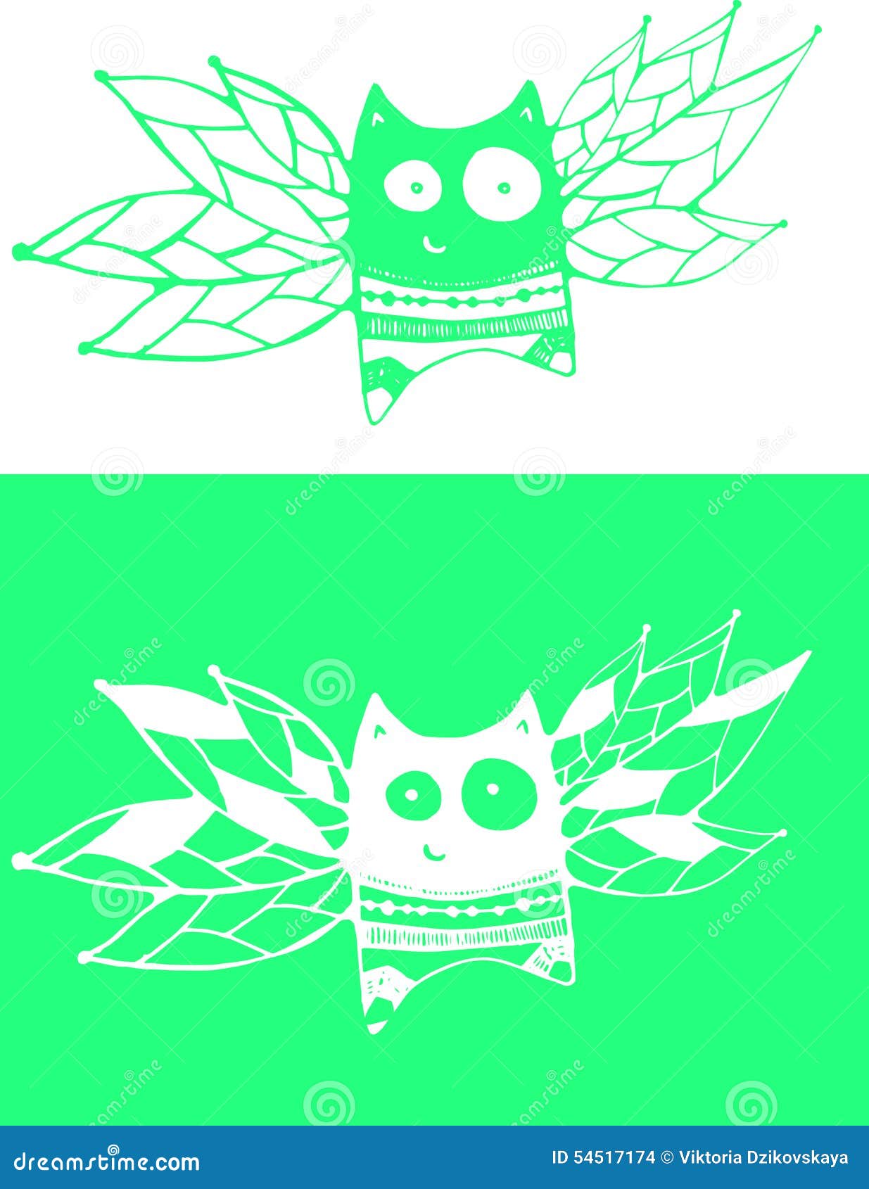 Flying cats stock illustration. Illustration of whiskers - 54517174