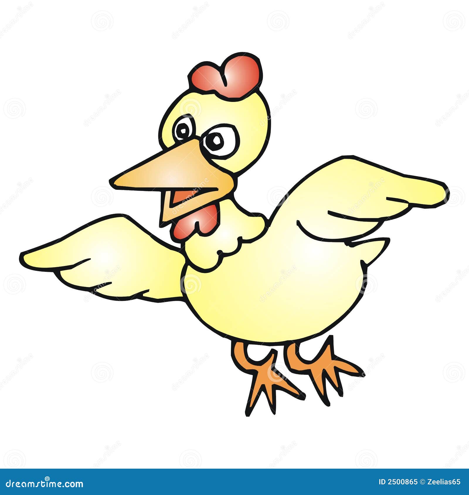 Flying chicken stock vector. Illustration of chicken, fowl - 2500865