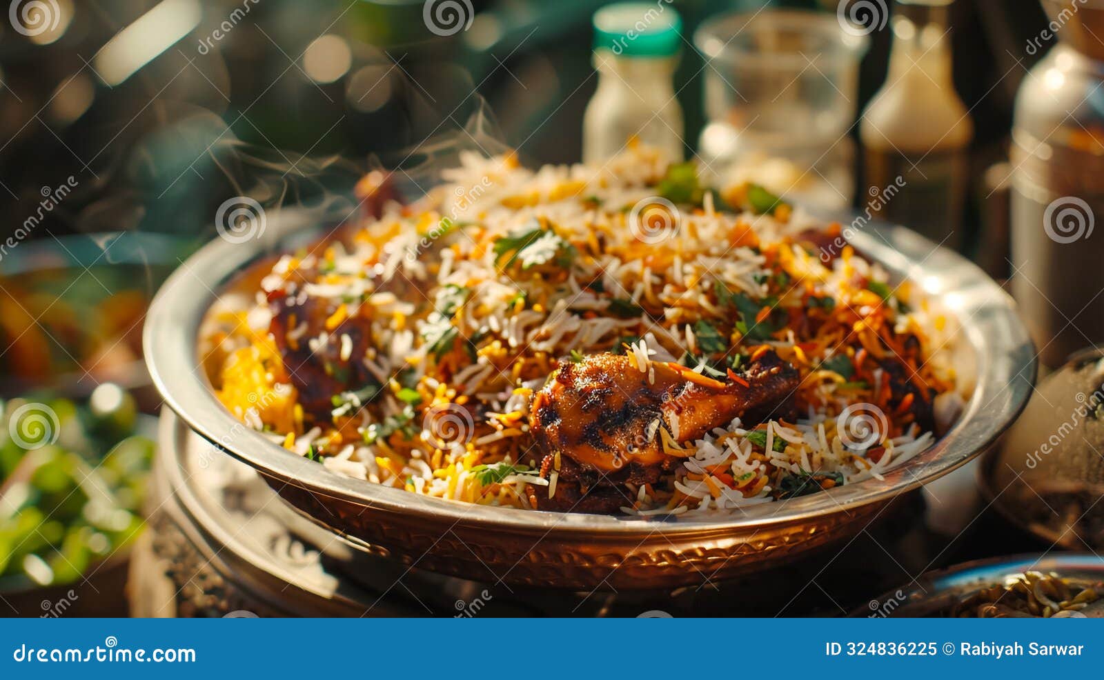 Flying Chicken Biryani Spicy Indian Hyderabadi Biryani Stock Image ...