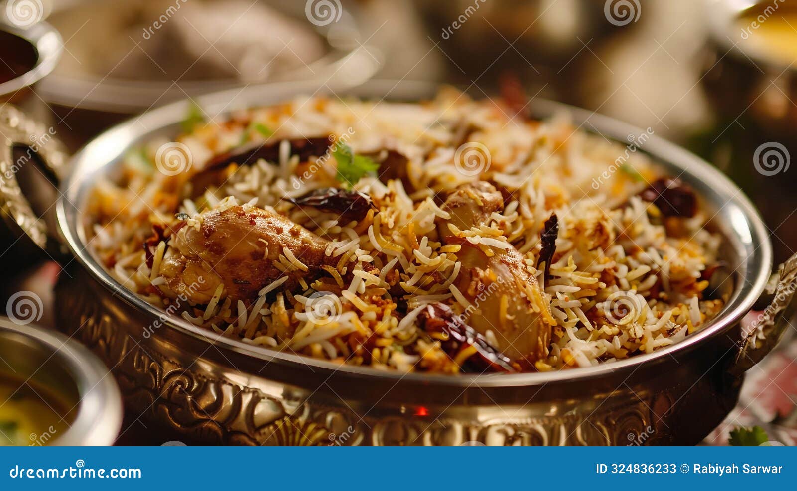Flying Chicken Biryani Spicy Indian Hyderabadi Biryani. Generative Ai ...