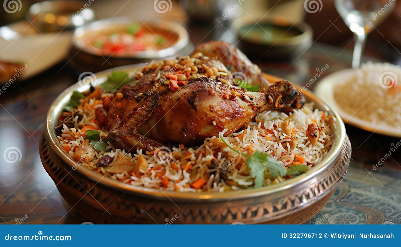 Flying Chicken Biryani Spicy Indian Hyderabadi Biryani . Generative Ai ...