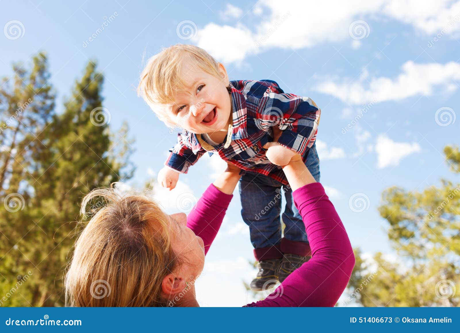 Flying Child stock image. Image of looking, family, blue - 51406673