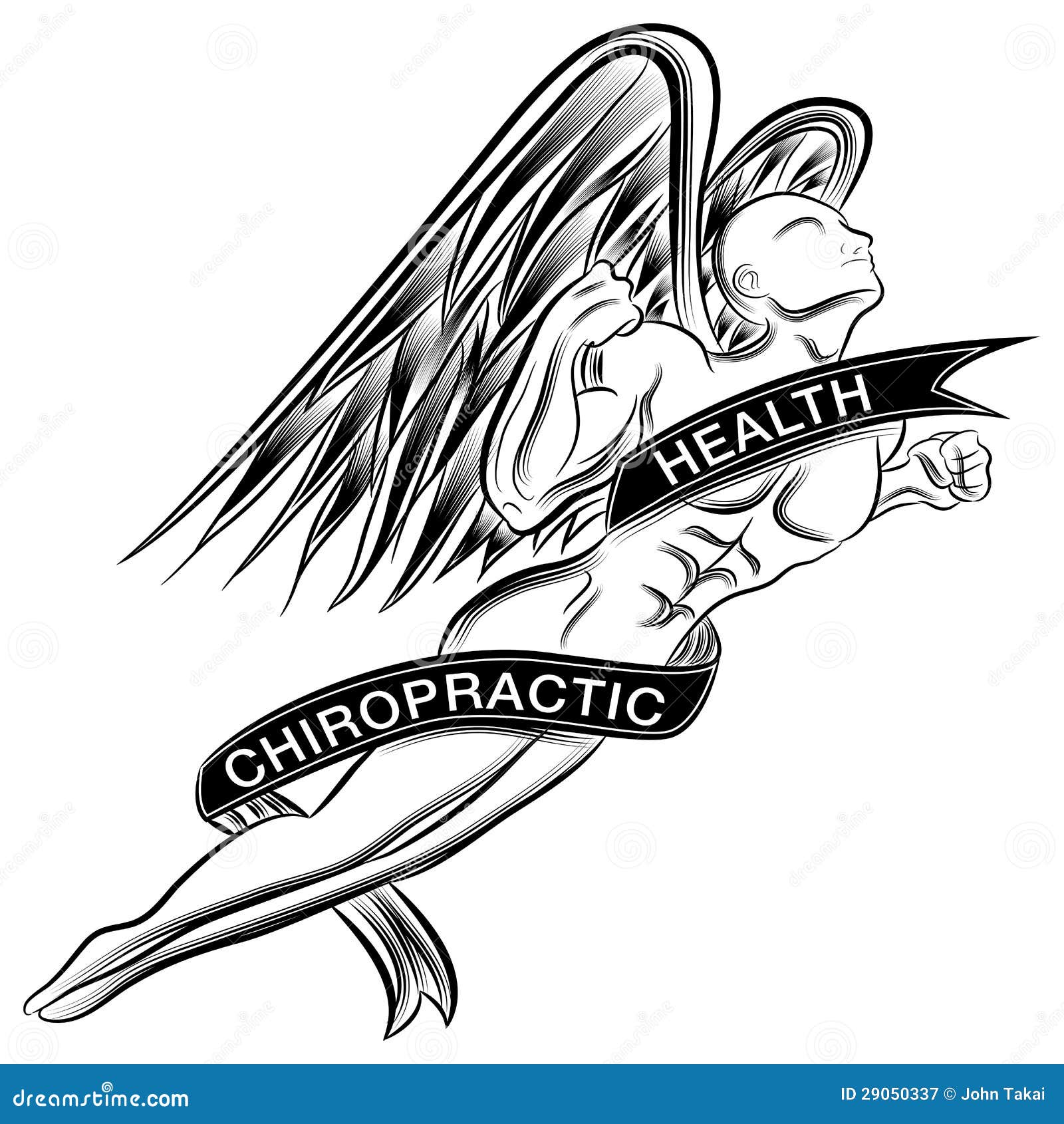 Flying Chiropractic Angel stock vector. Illustration of chiropractor ...