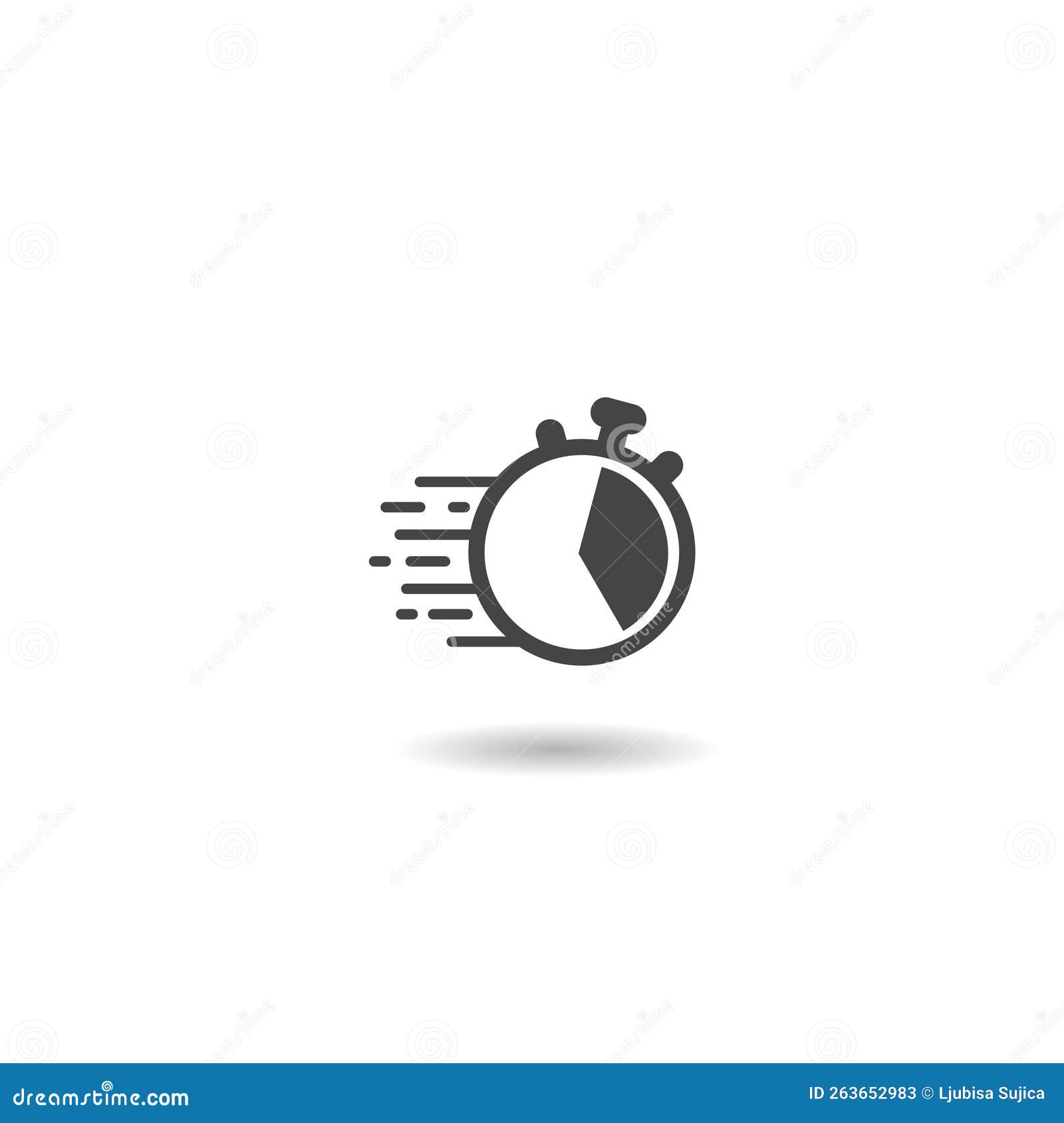 Flying Clock Flat Design with Shadow Stock Vector - Illustration of ...