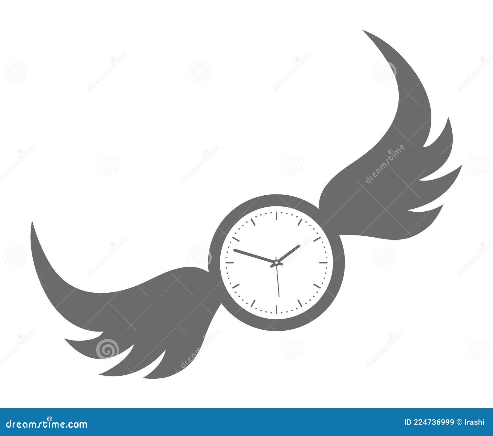 Flying clock with wings stock vector. Illustration of graphic - 224736999