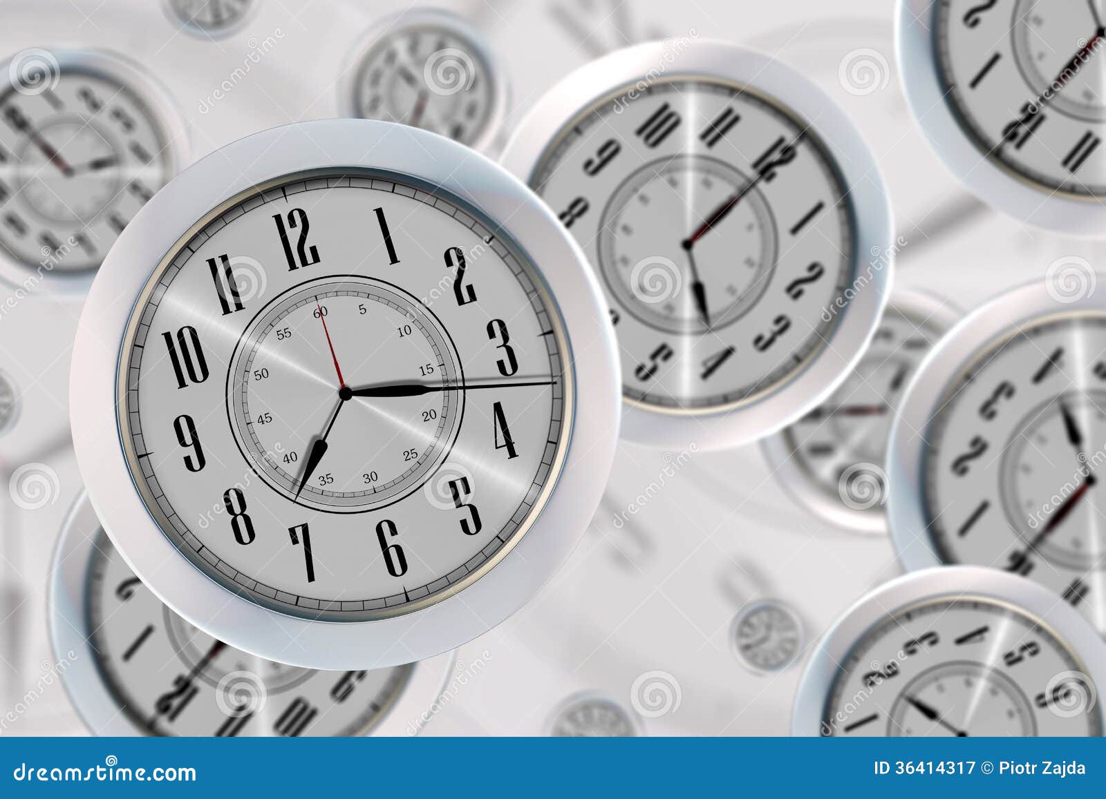 Flying Clocks stock image. Image of flying, render, minute - 36414317