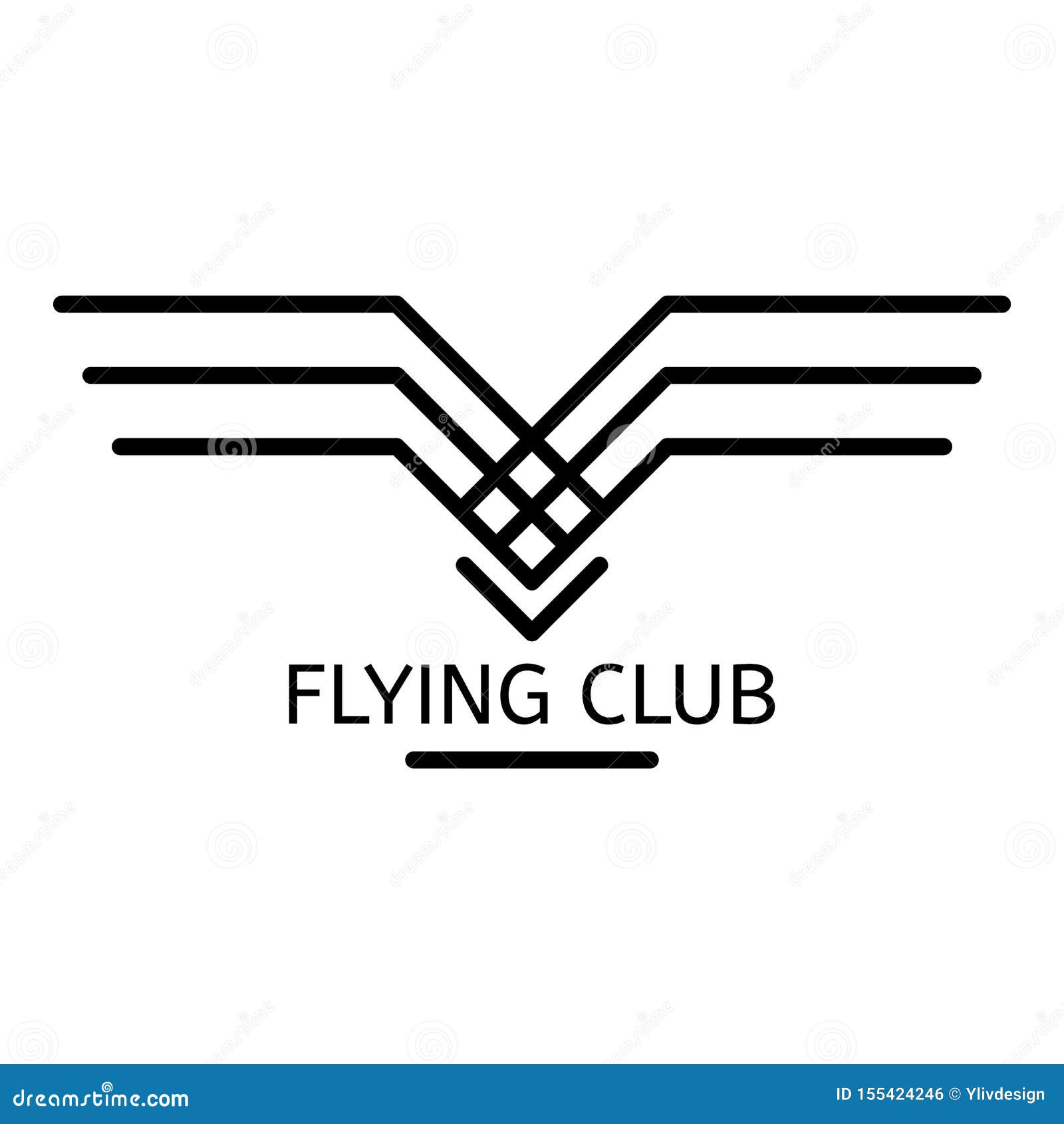 Flying Club Logo, Outline Style Stock Vector - Illustration of airline ...