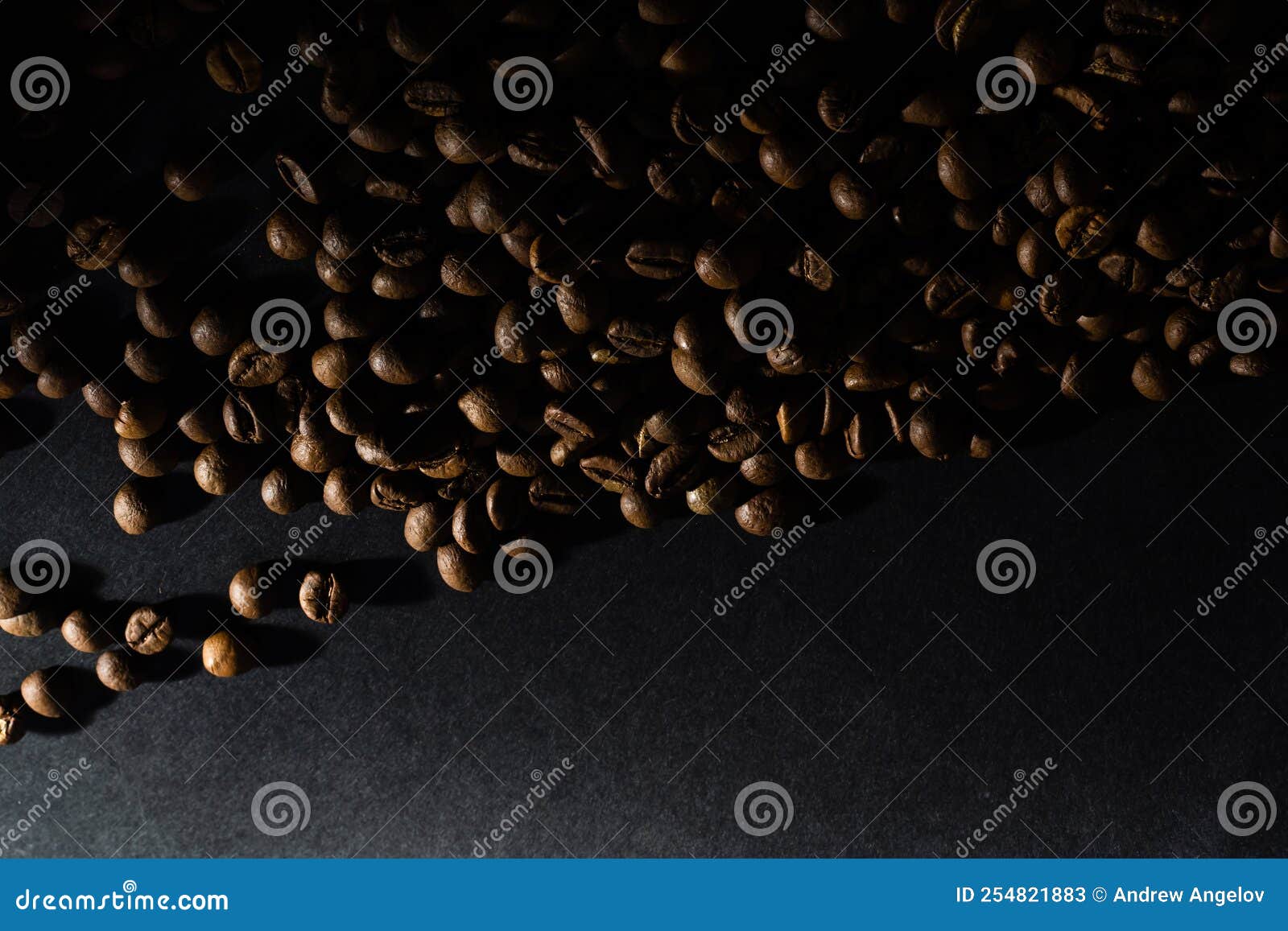 Flying Coffee Beans Over Dark Stock Image - Image of cafe, coffee ...