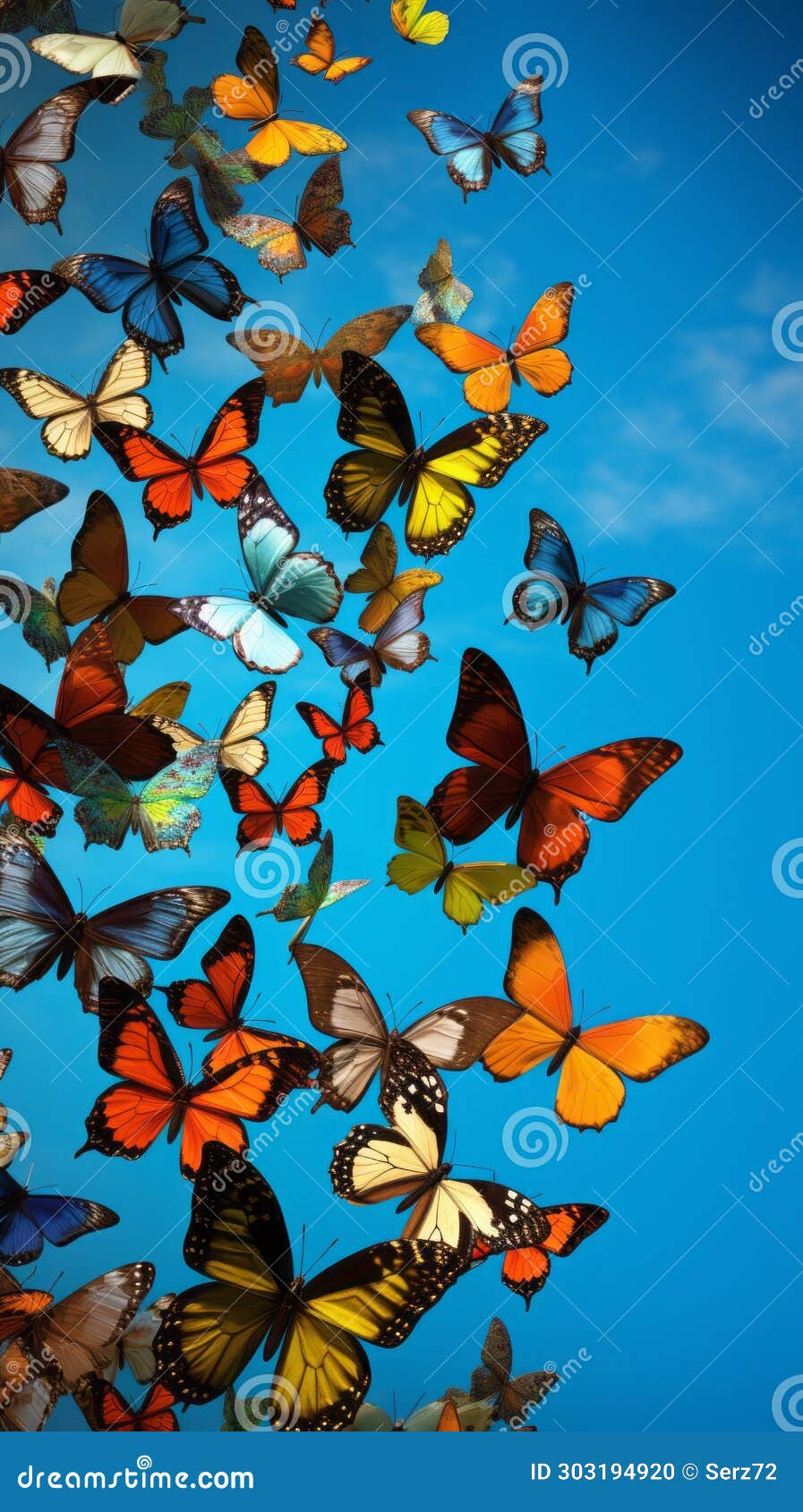Flying Colorful Butterflies Stock Photo - Image of nature, atmosphere ...