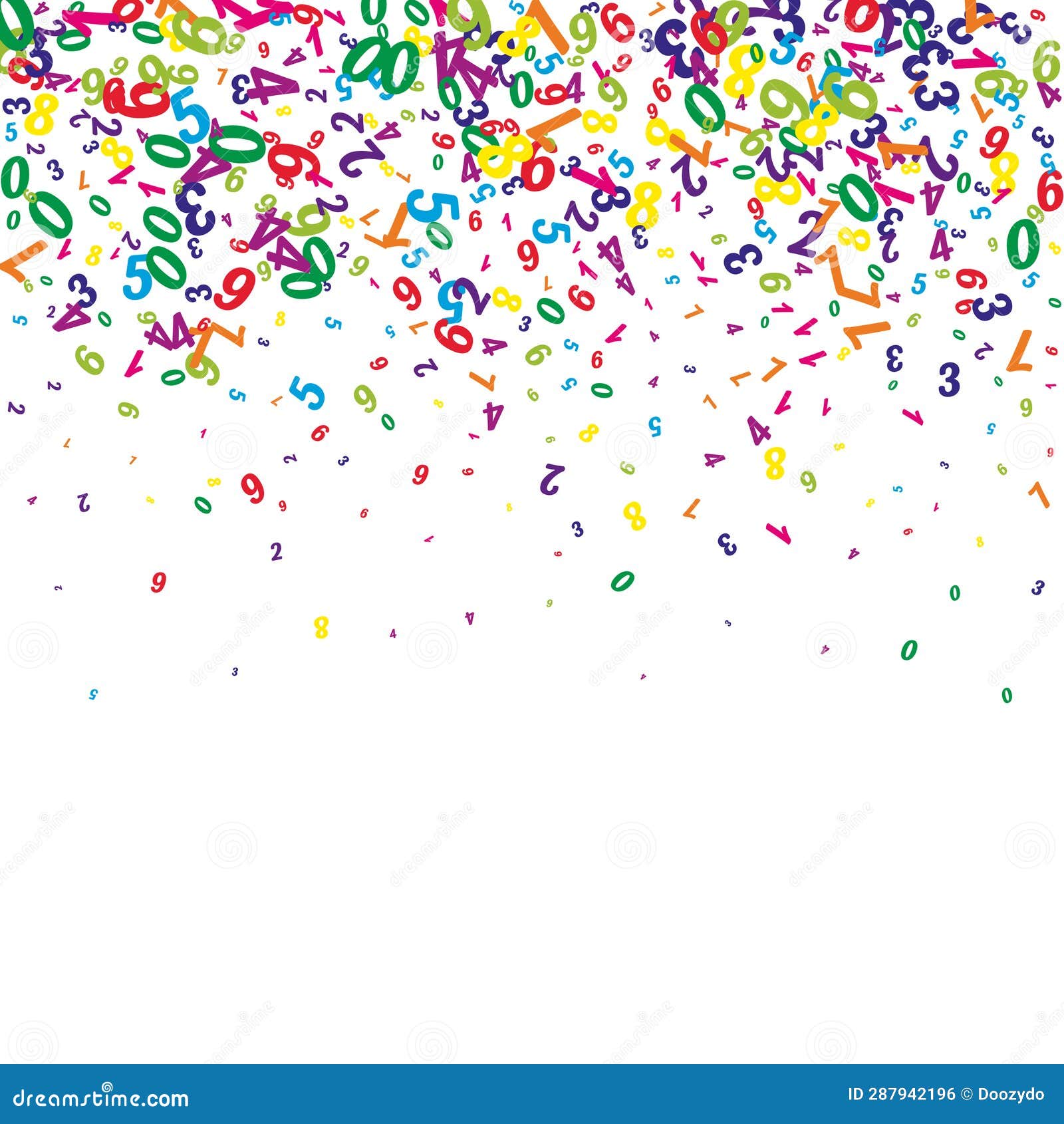 Flying Colorful Digits and Numbers Stock Illustration - Illustration of ...