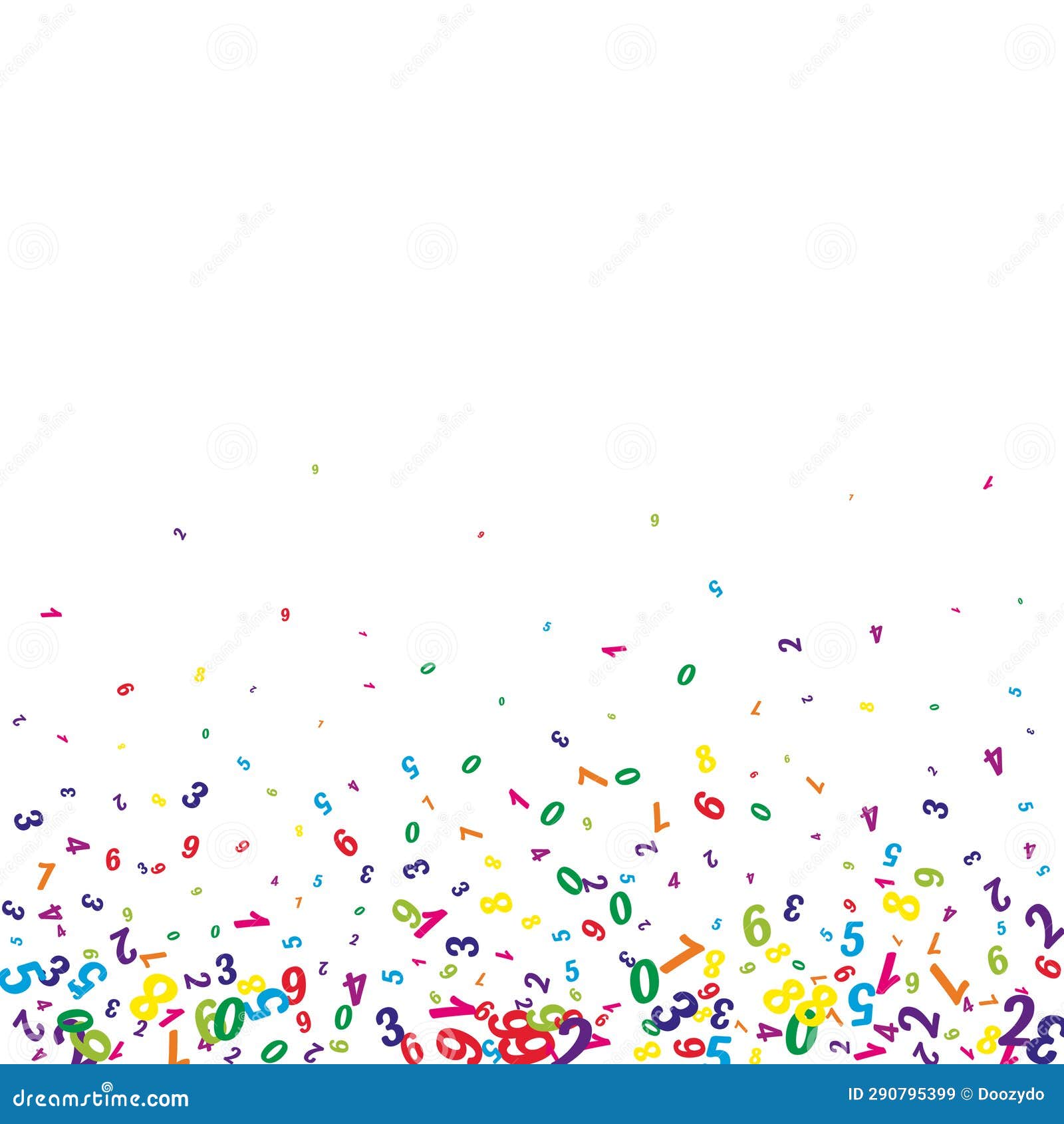 Flying Colorful Digits and Numbers Stock Illustration - Illustration of ...