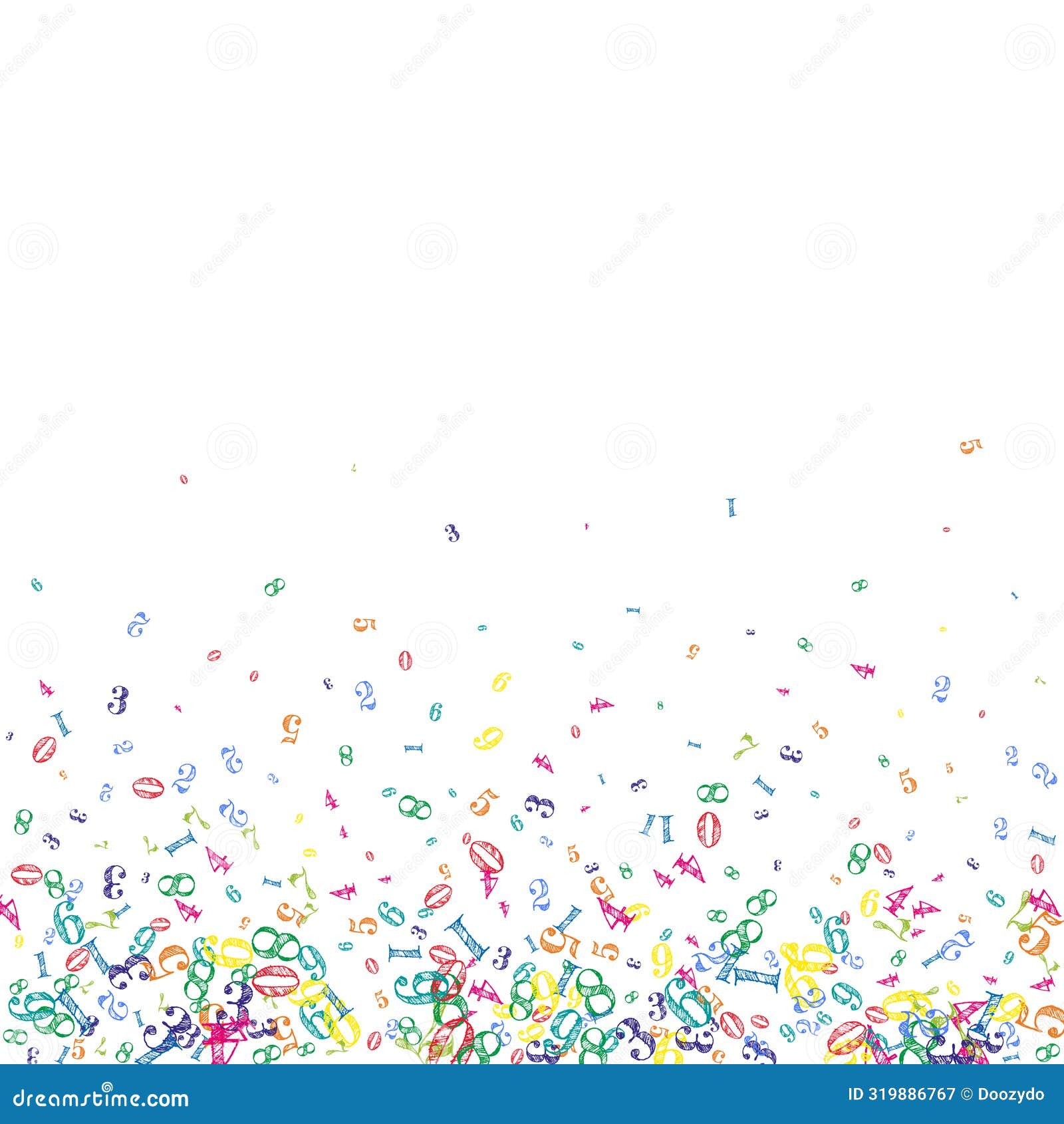 Flying Colorful Digits and Numbers Stock Vector - Illustration of ...