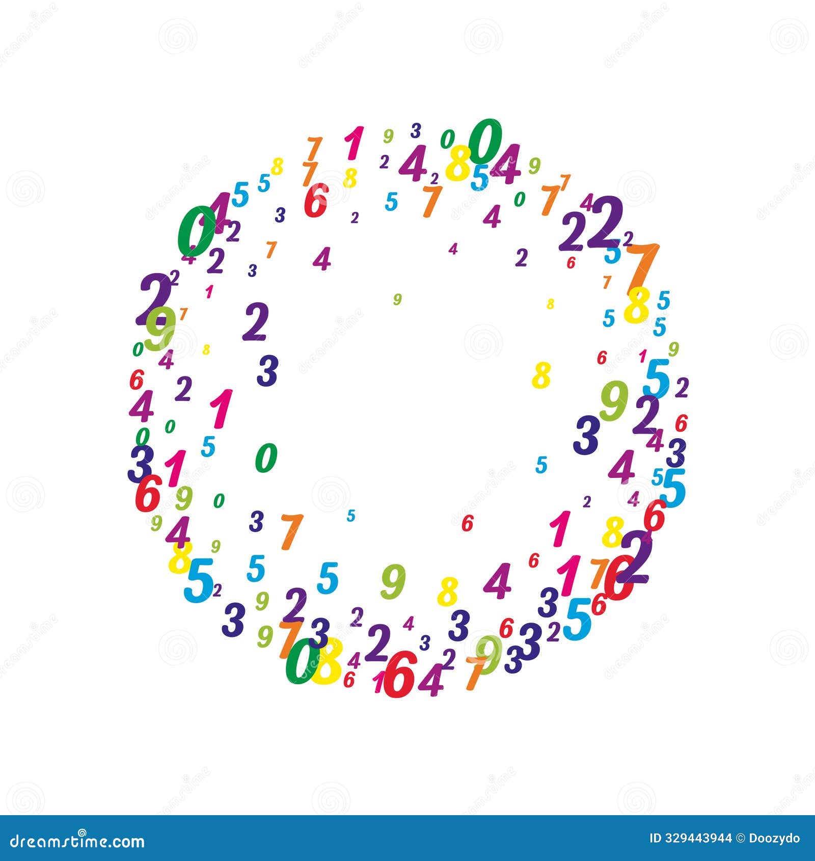 Flying Colorful Digits and Numbers Stock Illustration - Illustration of ...
