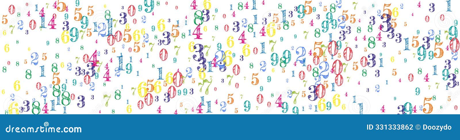 Flying Colorful Digits and Numbers Stock Illustration - Illustration of ...