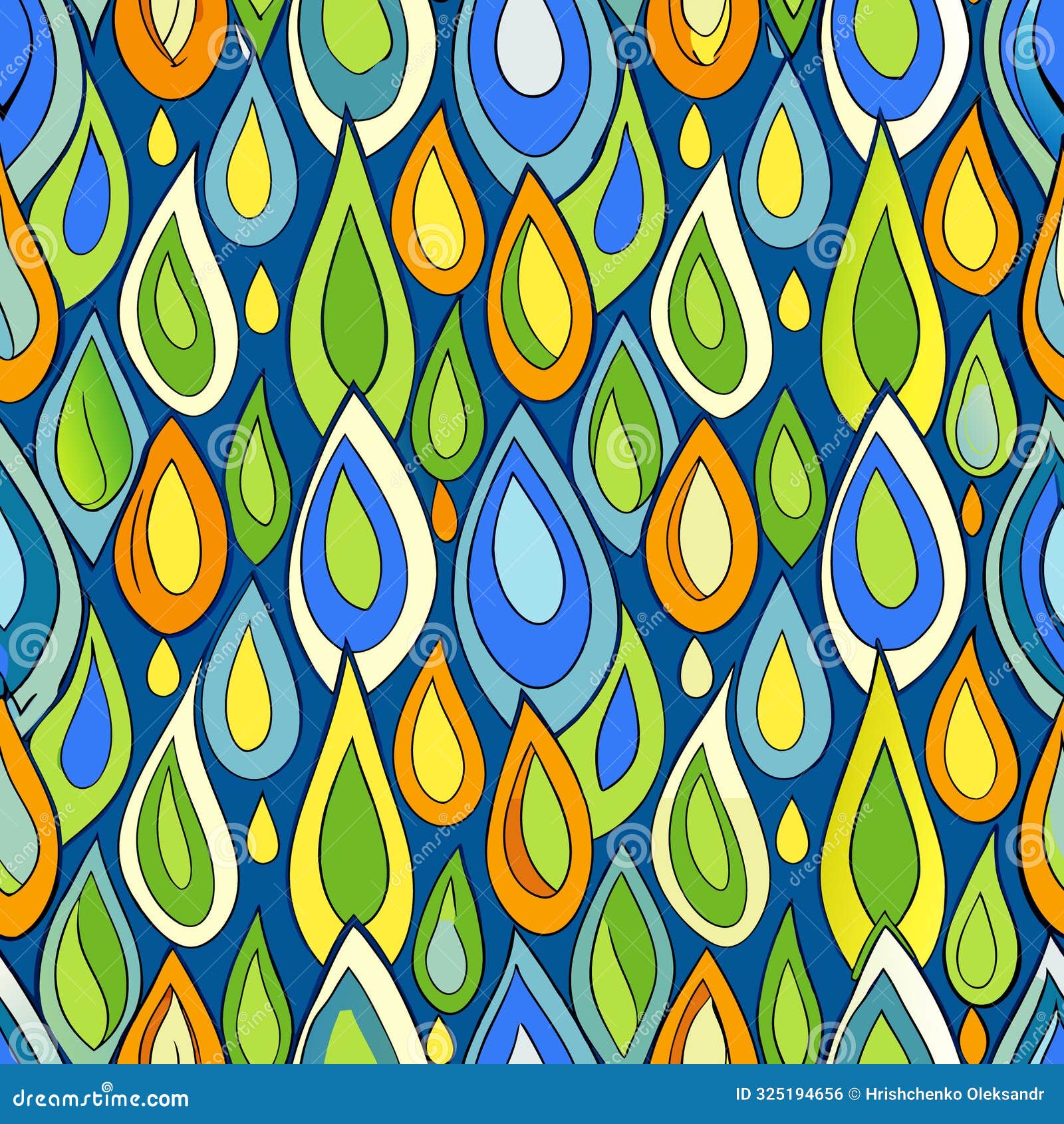 Flying Colorful Drops. the Images Have a Repeating Looping Pattern ...