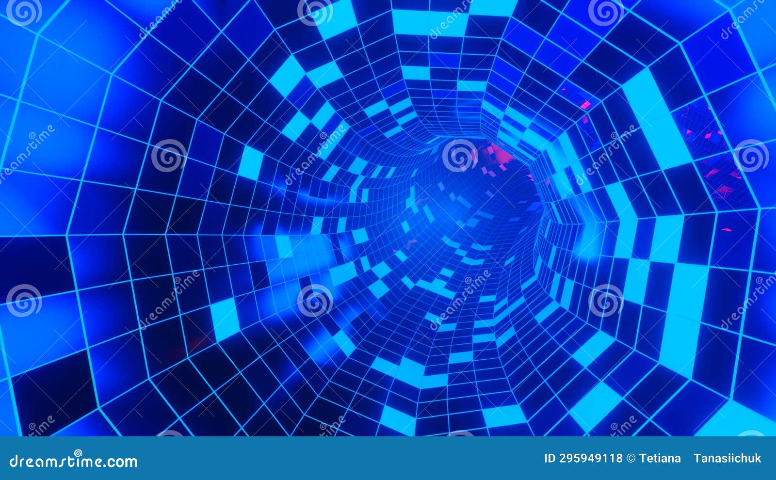 Flying through Colorful Mirror Structures, Creating a Tunnel-like ...