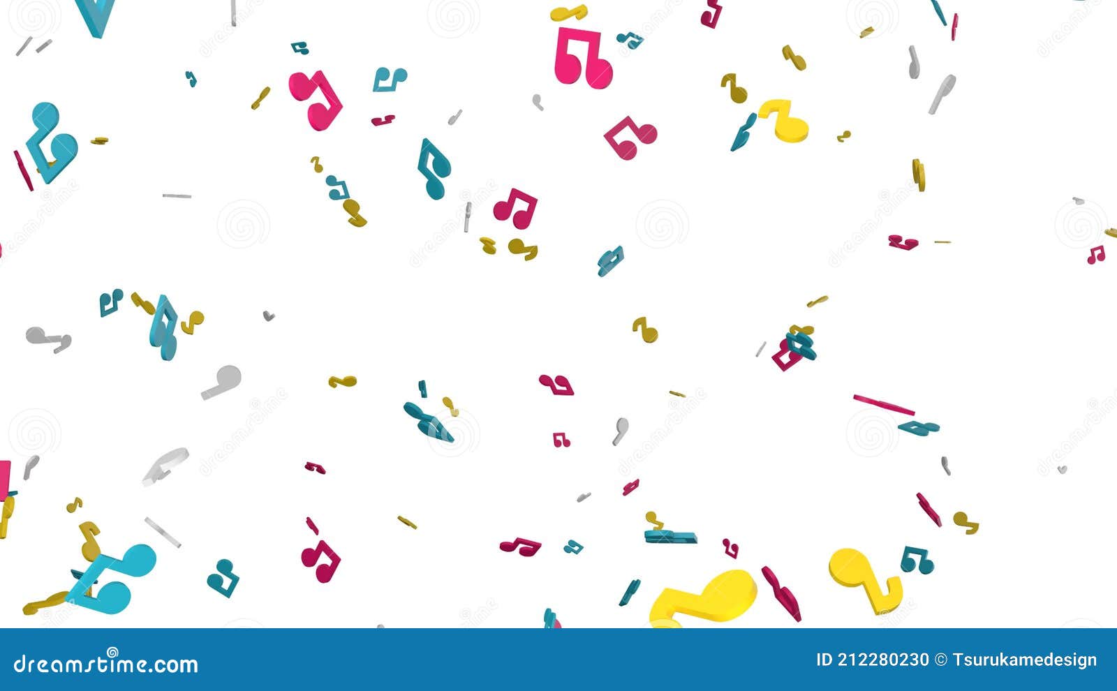 Flying Colorful Musical Notes on White Background. Stock Footage ...