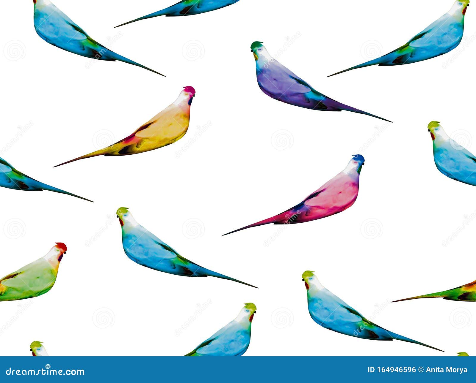 Flying Colorful Pigeon Seamless Pattern Design Stock Illustration ...