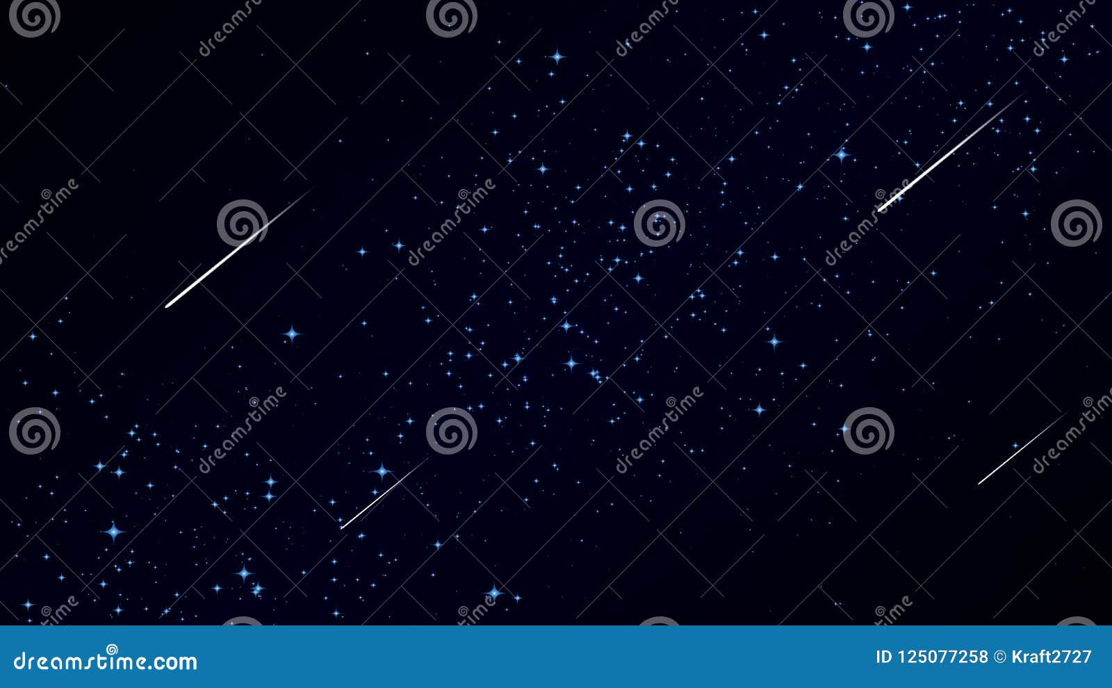 Flying Comet With A Tail Of Glittering Star Dust Particles On A Black ...