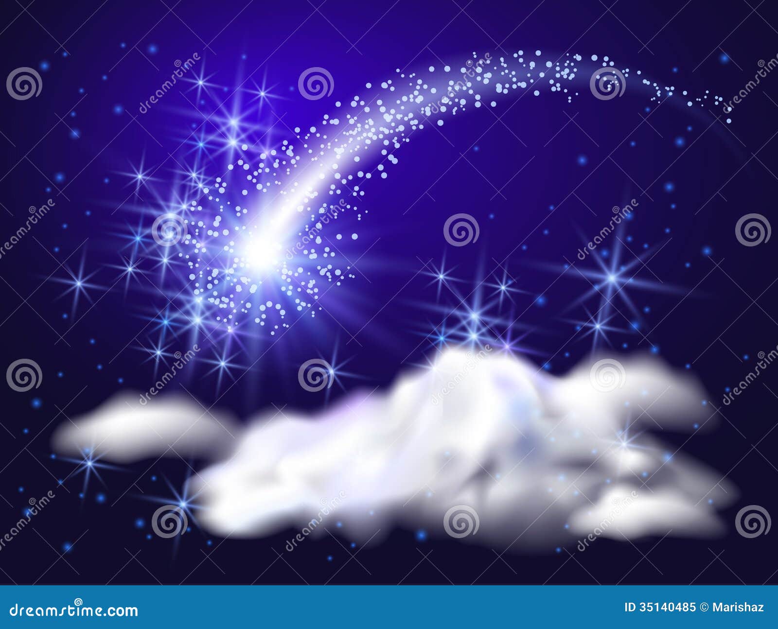 Flying comet stock vector. Illustration of christmas - 35140485