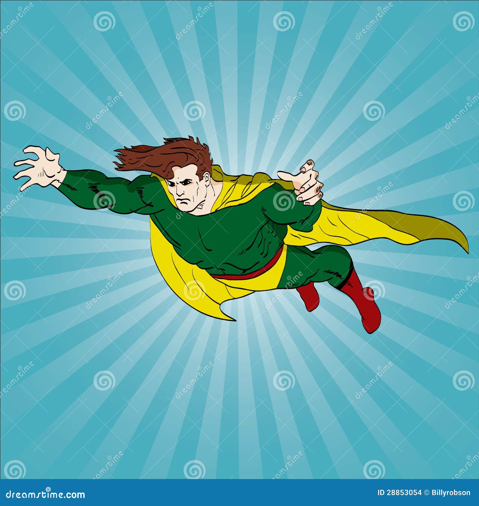 Flying comic book hero stock vector. Illustration of clipart - 28853054