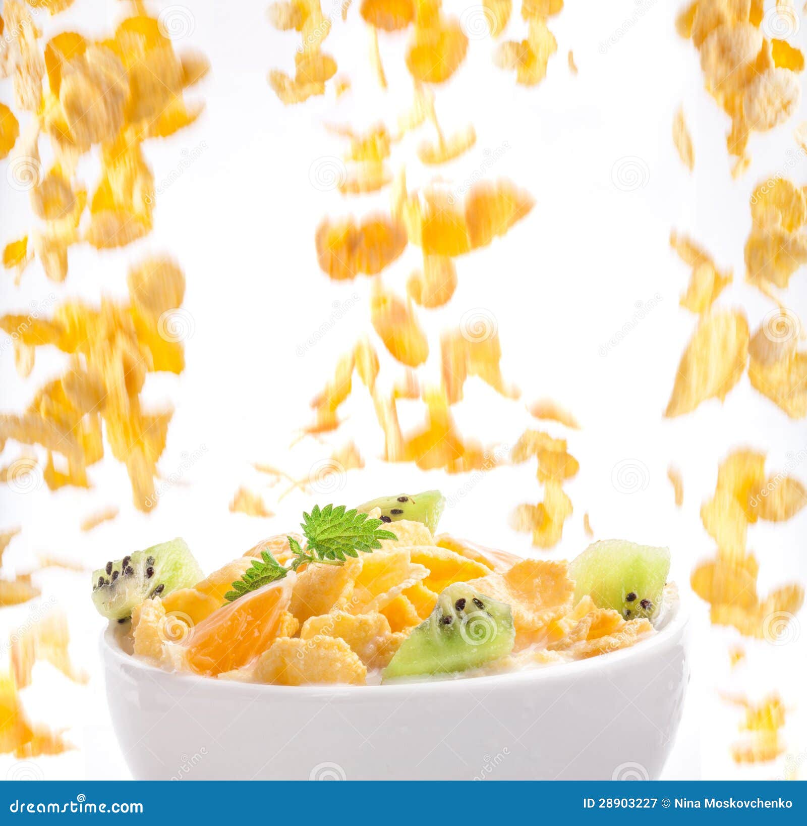 Flying Corn Flakes To the Bowl Stock Image - Image of bowl, crispy ...