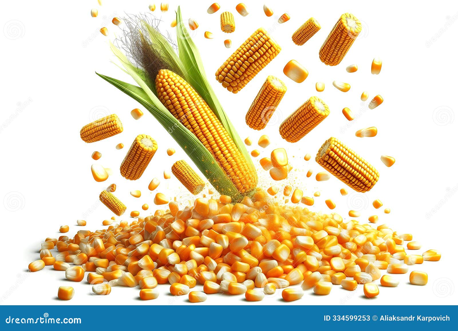Flying Corn Seeds Clipart Isolated On White Background Royalty-Free ...