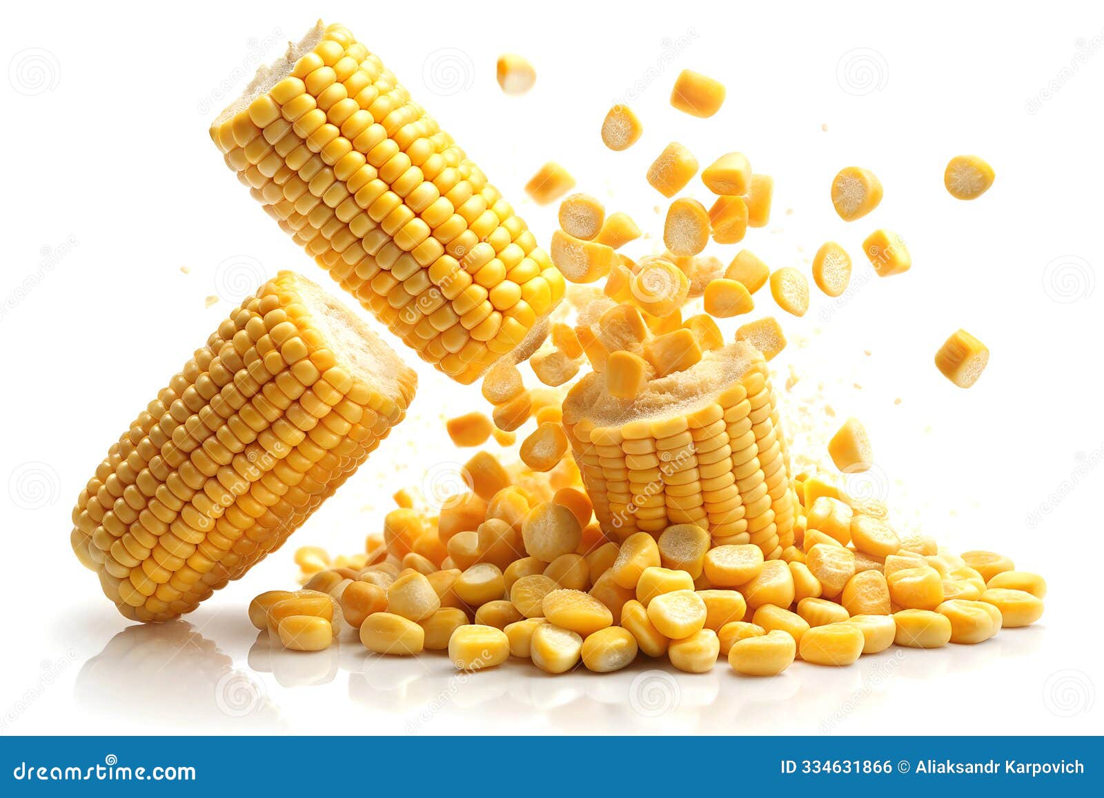 Flying Corn. Isolated on a White Background. Stock Illustration ...