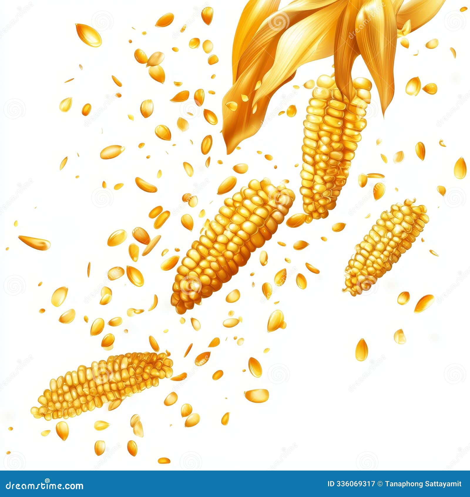 Flying Corn Seeds Clipart Isolated On White Background Royalty-Free Stock Photography ...
