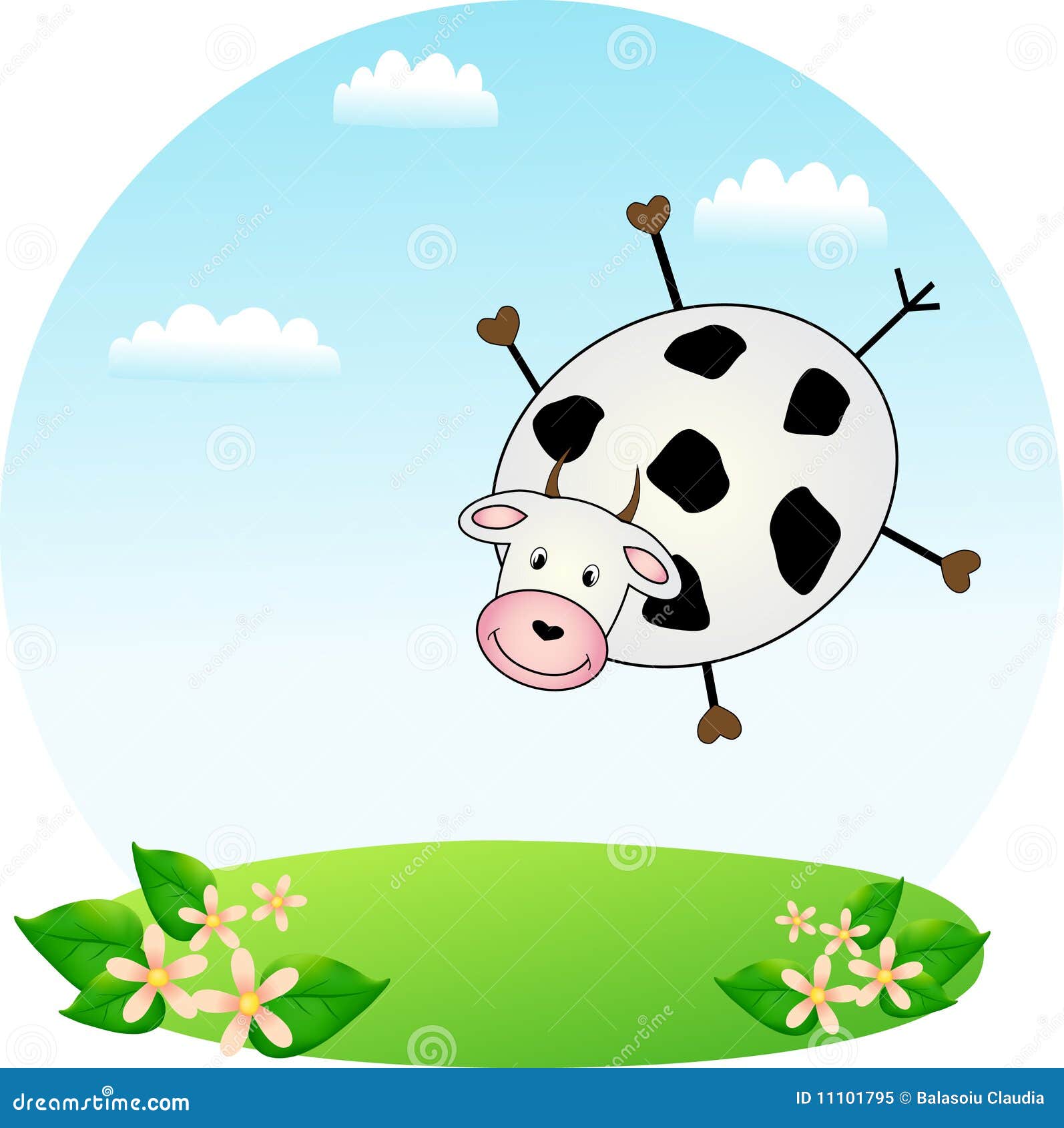 Flying cow stock vector. Illustration of anniversary - 11101795