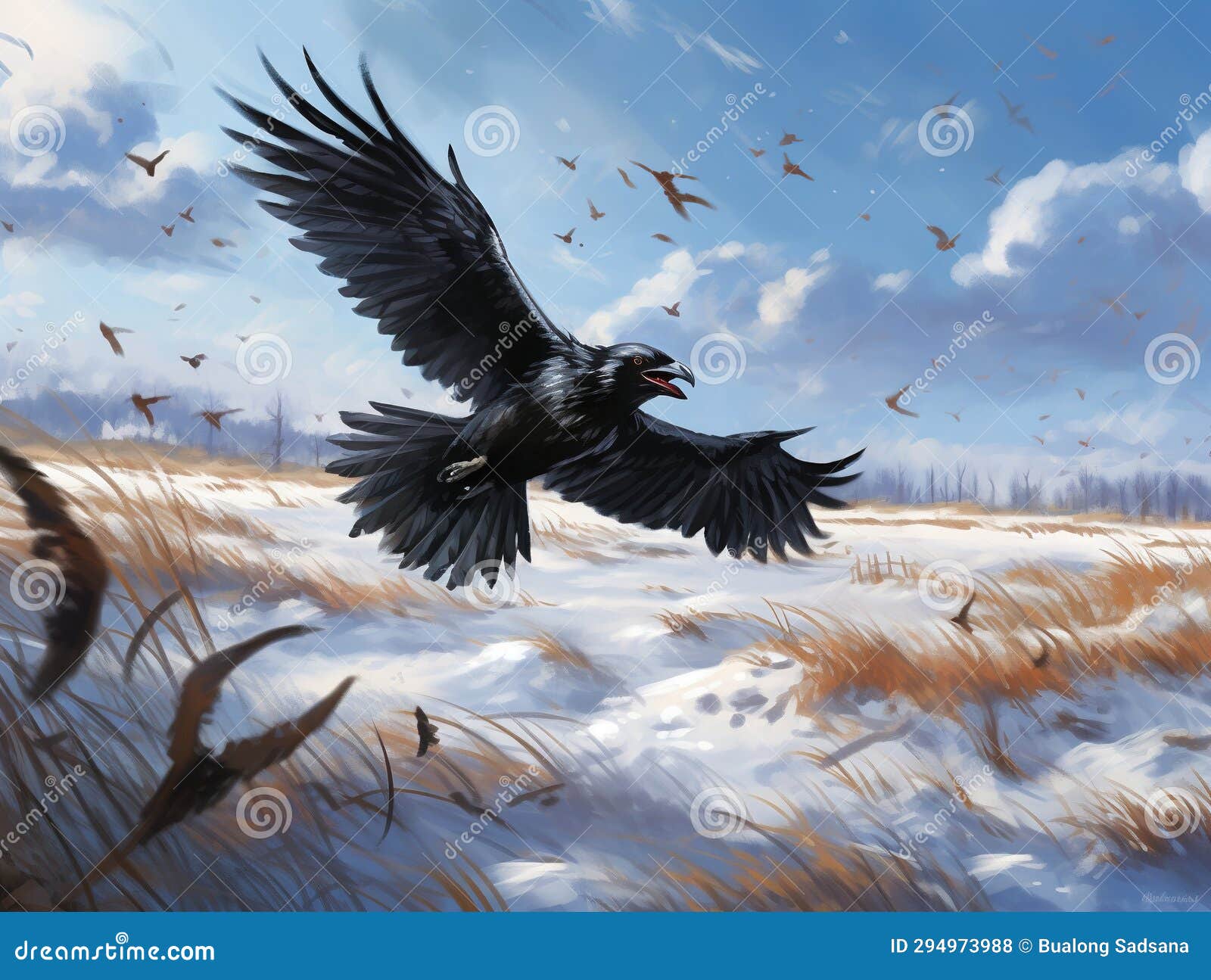 Flying Craw Made with Generative AI Illustration Stock Illustration ...