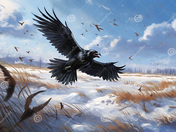 Flying Craw Made with Generative AI Illustration Stock Illustration ...