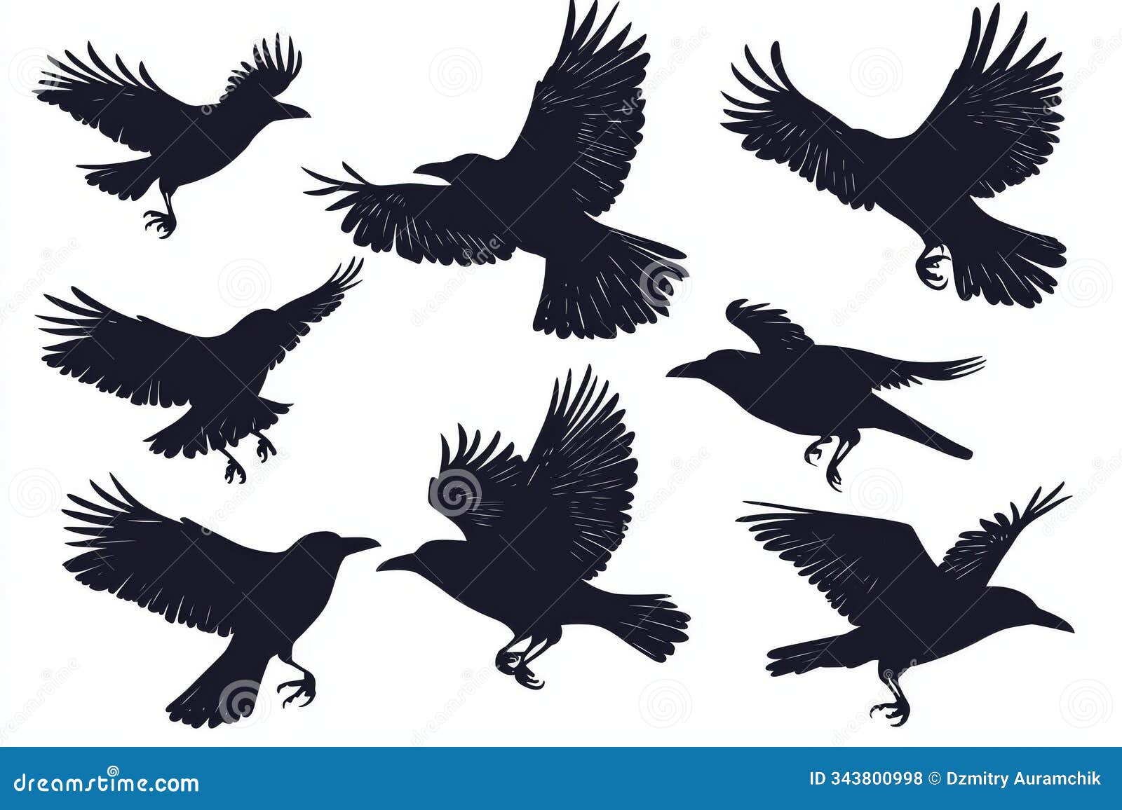 Flying Crows on Transparent Background, Png File.:: Stock Photo - Image ...