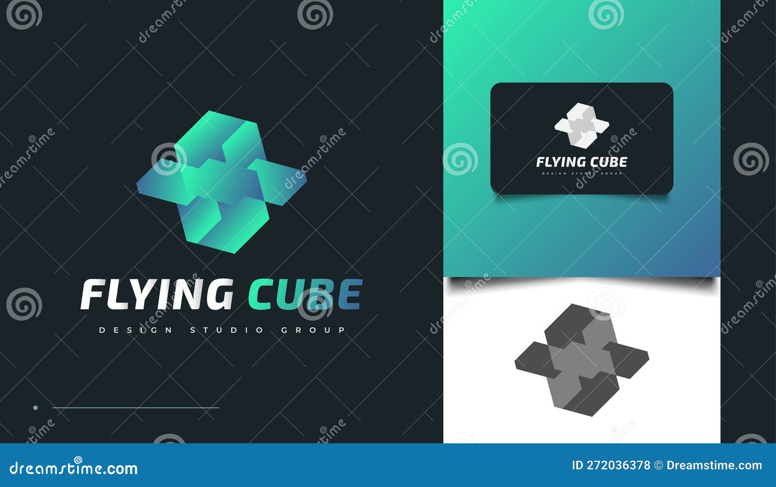 Flying Cube Logo Design Template. 3D Cubic Icon or Symbol Stock Vector ...