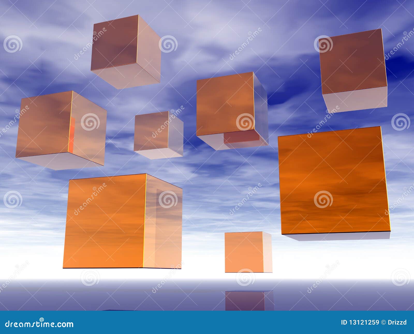 Flying cubes stock illustration. Illustration of geometrically - 13121259
