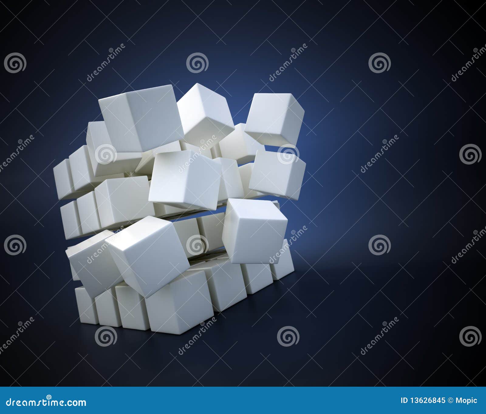 Flying cubes stock illustration. Illustration of bankrupt - 13626845