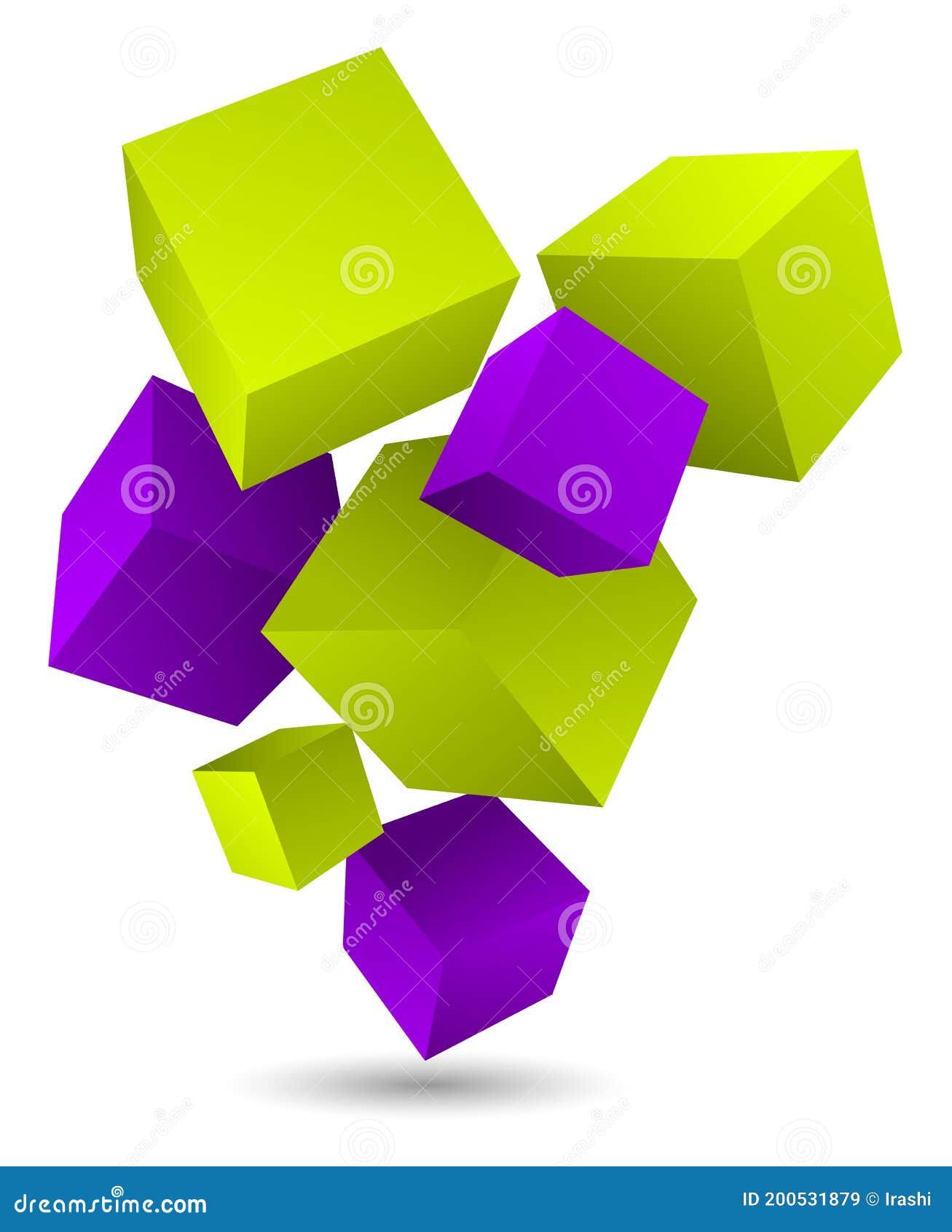 Flying Cubes Abstract Background Stock Vector - Illustration of modern ...