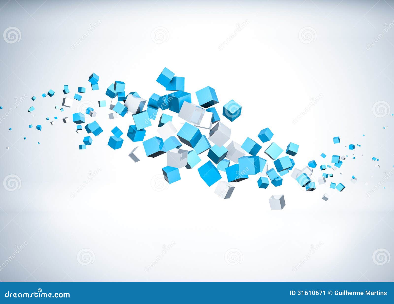 Flying Cubes Of Melodic Musical Notes On A White Background Royalty ...