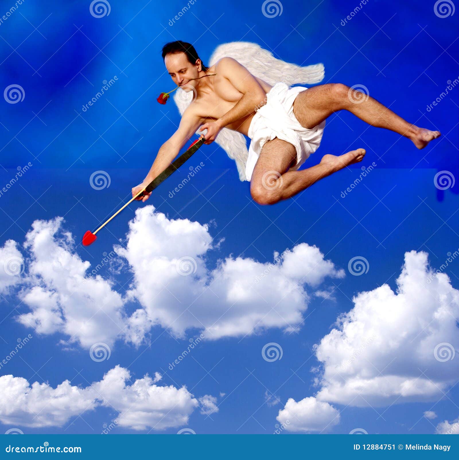 Flying Cupid stock image. Image of romance, shape, shaped - 12884751