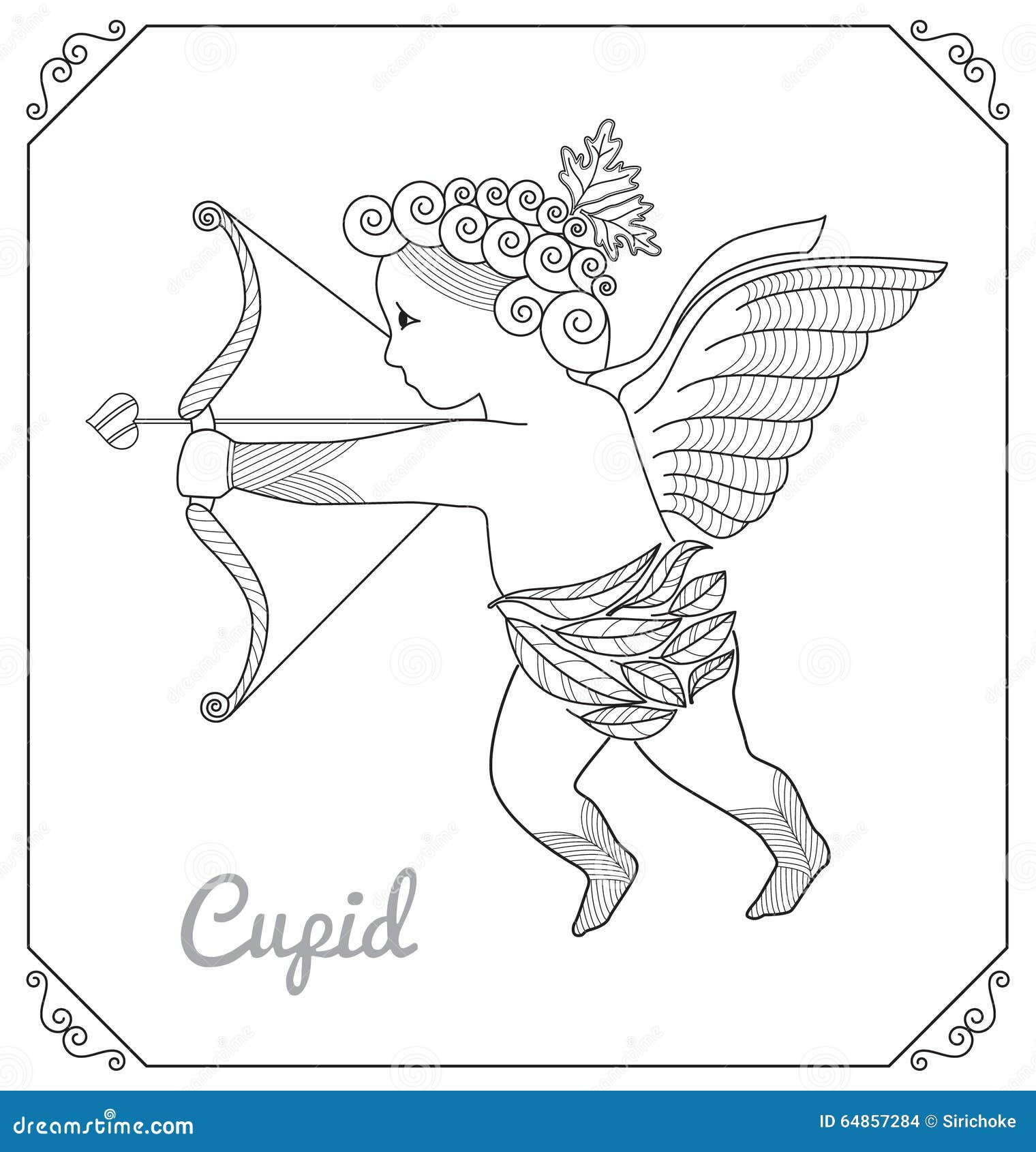 Flying Cupid with Arch Cartoon Stock Vector - Illustration of isolated ...