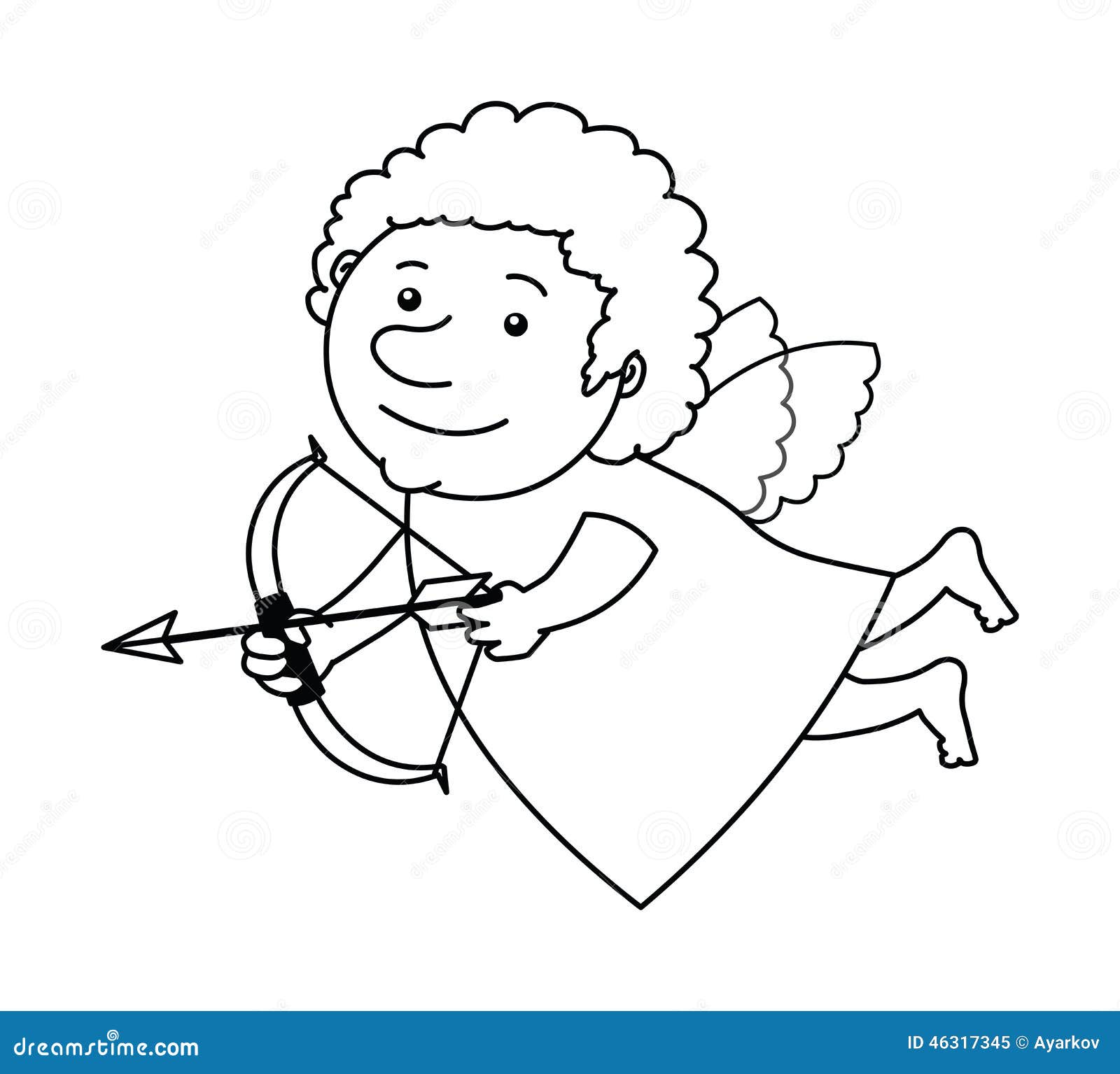 Flying cupid stock vector. Illustration of heart, cupid - 46317345