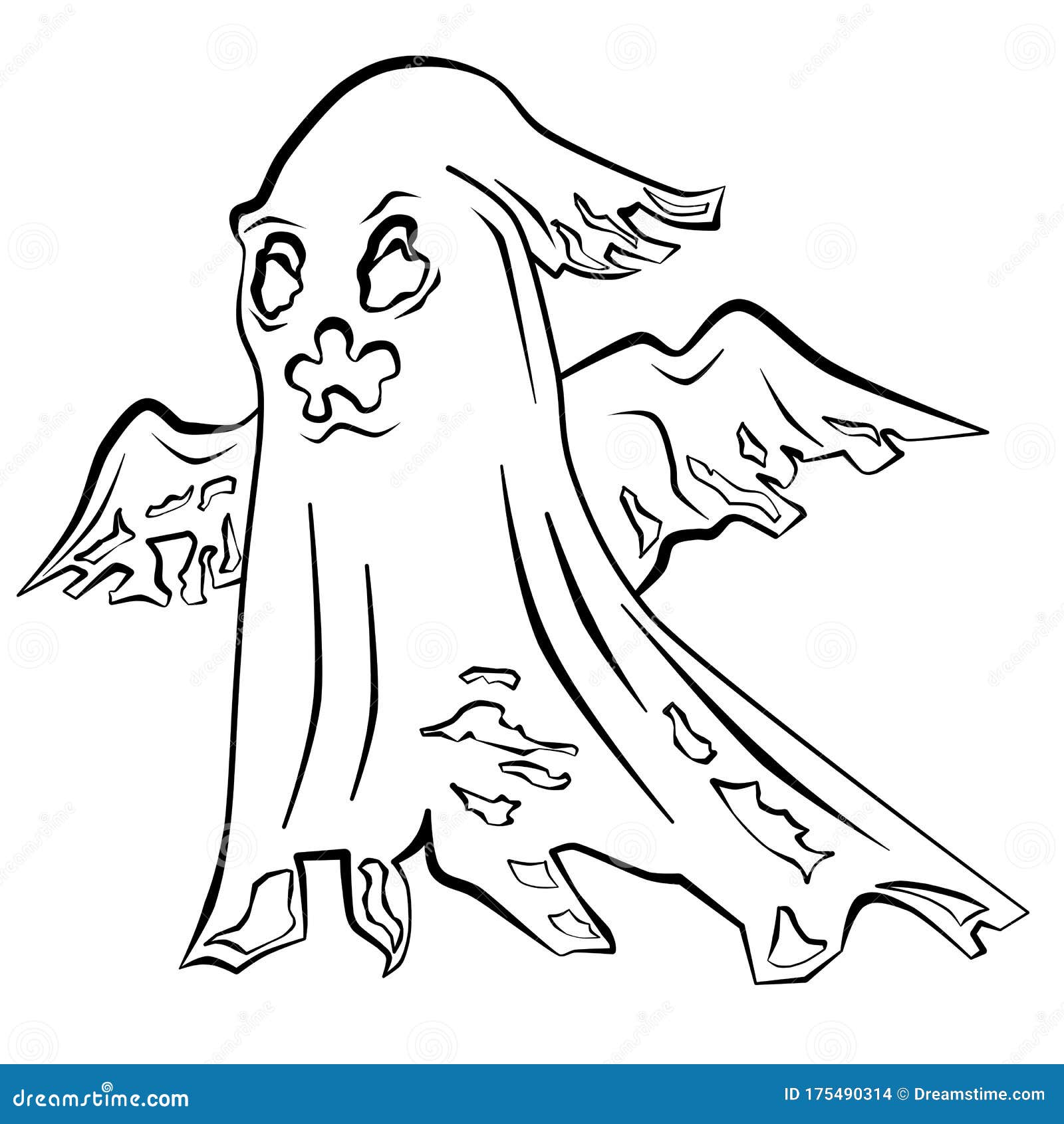 Flying Cute Ghost Halloween Stock Illustration - Illustration of event ...