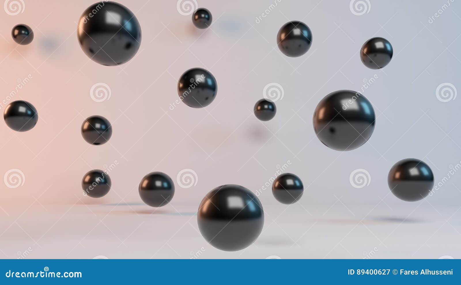 Flying 3d Rendering Spheres Stock Illustration - Illustration of atom ...