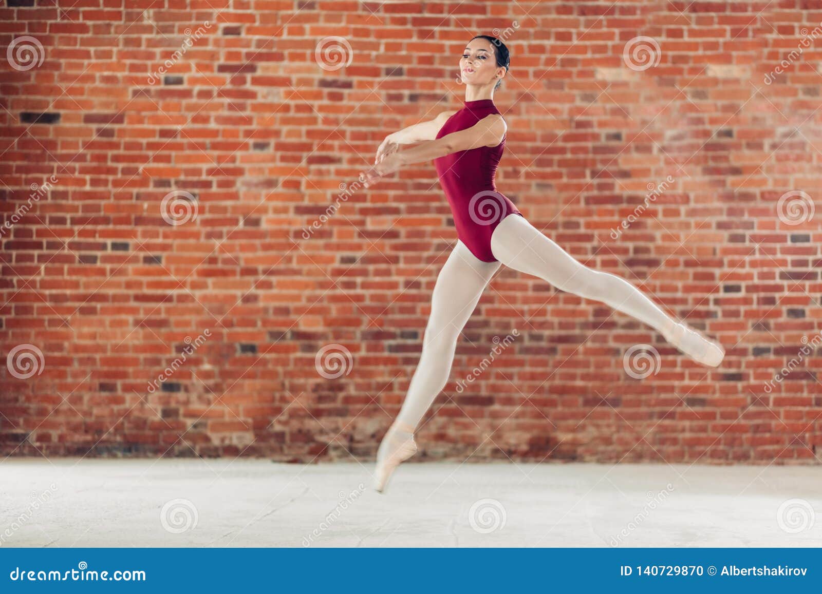 Flying Dancer Learning To Do the Split during the Jump Stock Photo ...