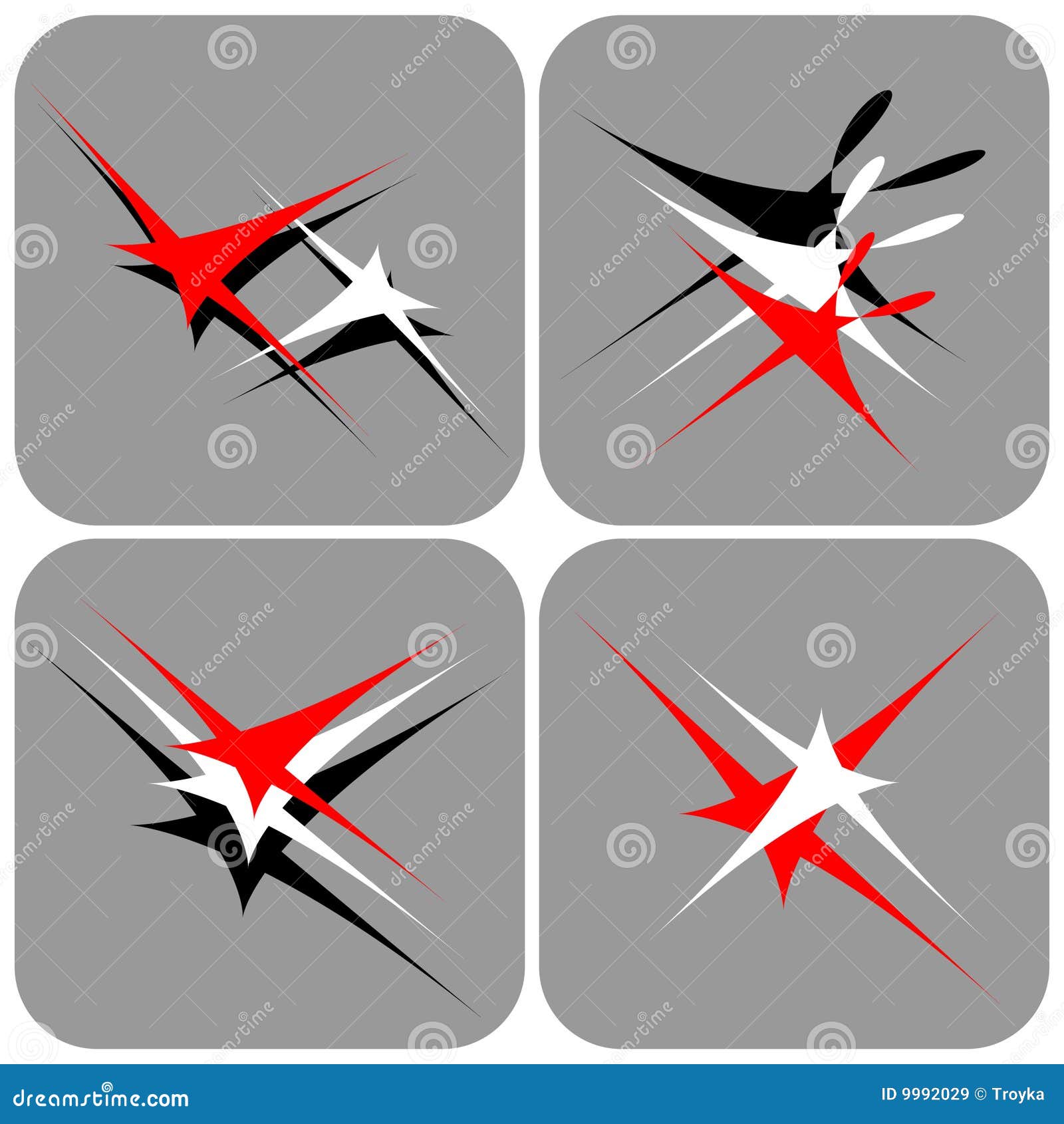 Flying and Dancing Stars. Icons Set Stock Vector - Illustration of ...