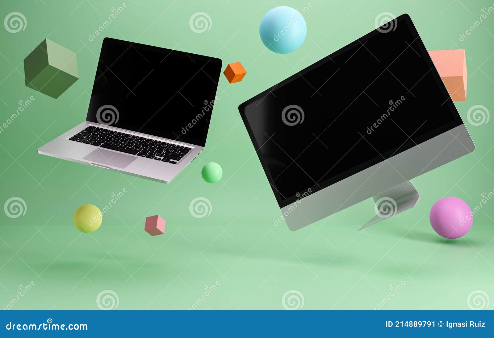 Flying Computers And Devices Logo In Vector | CartoonDealer.com #85832283