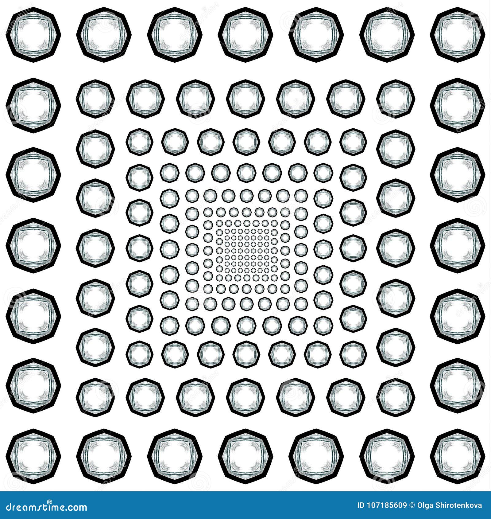 Black-and-White Pattern of Octagons. Stock Vector - Illustration of ...
